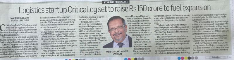 Criticalog » CriticaLog Investment News: Rs 150 Crore Series A Funding